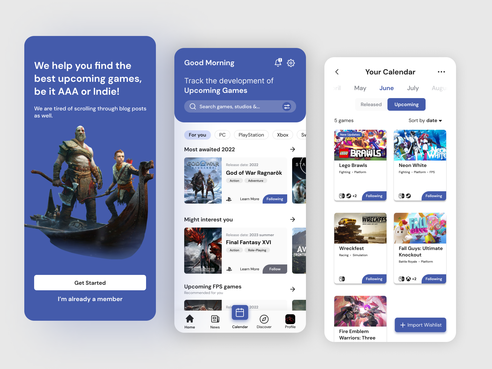 Videogame Calendar - Mobile app concept by Eric Zsigmond on Dribbble