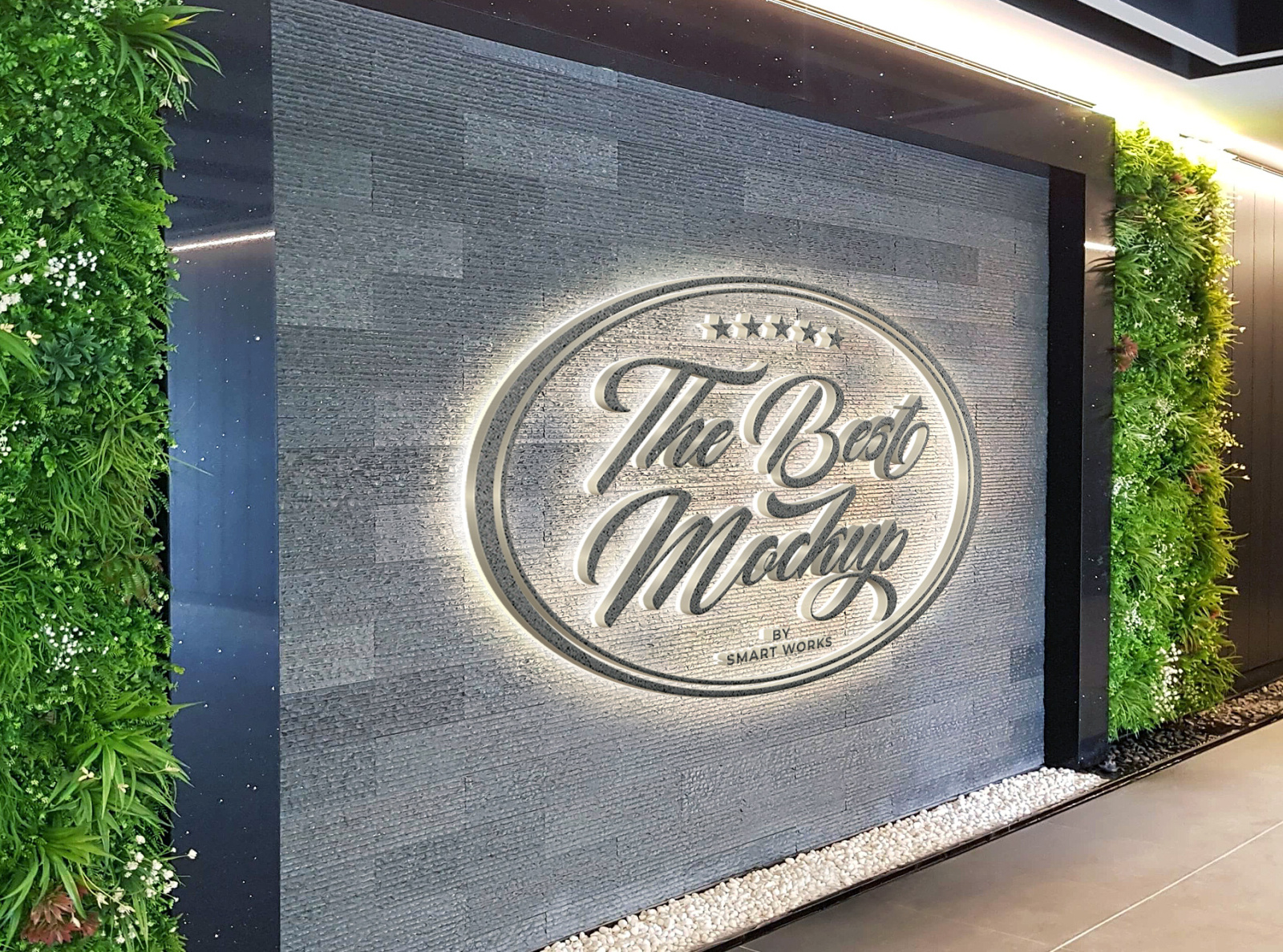 3D concrete signage logo mockup by Smart Works on Dribbble