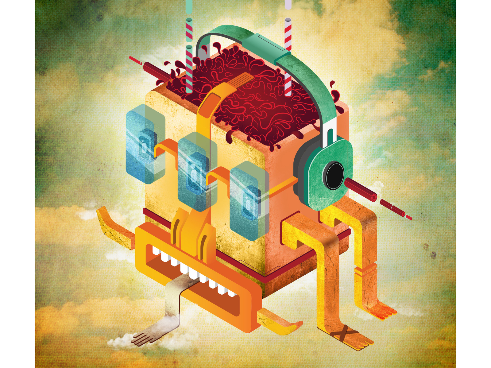 Stoned Head by Peter Koblinger on Dribbble