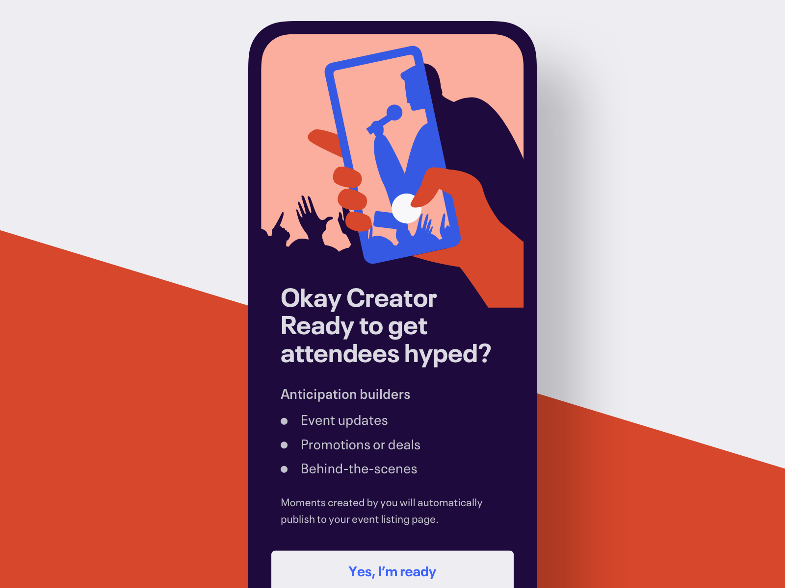Welcome screen for event creators by Burazer on Dribbble