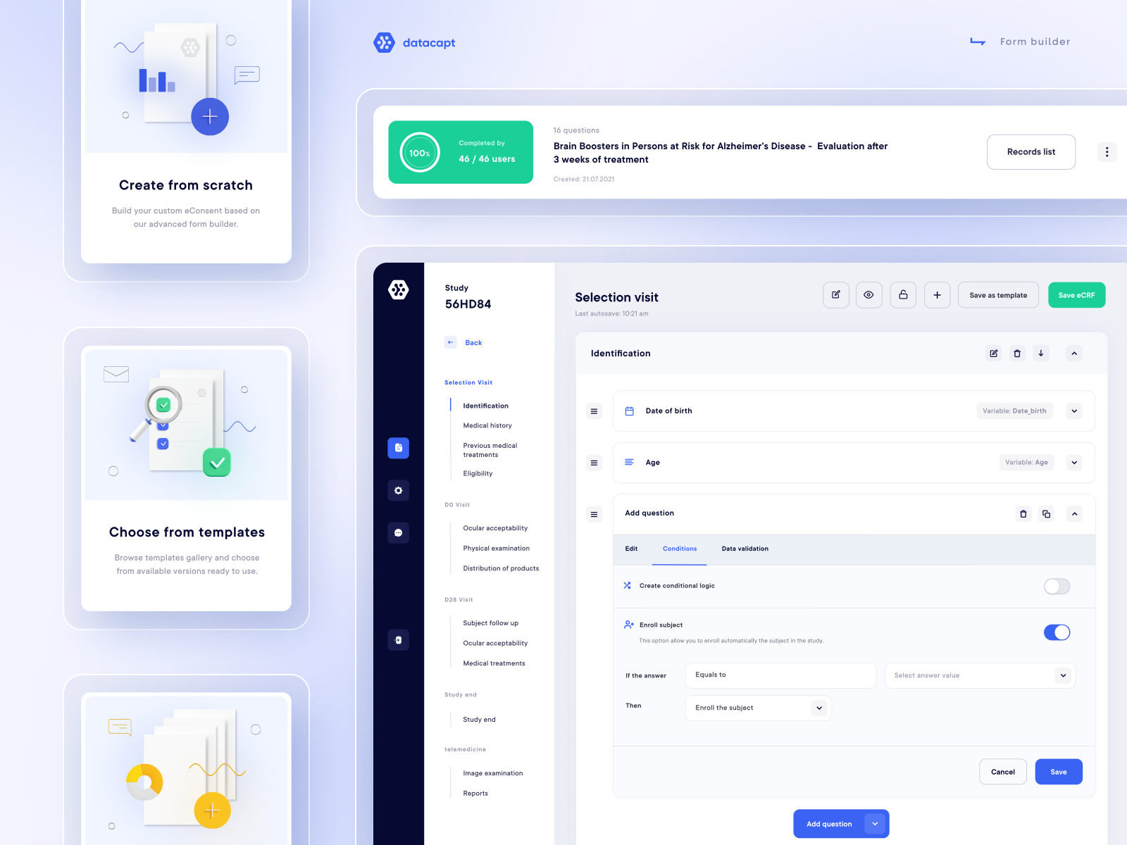 Datacapt - eCRF builder by Aga Ciurysek for 10Clouds on Dribbble