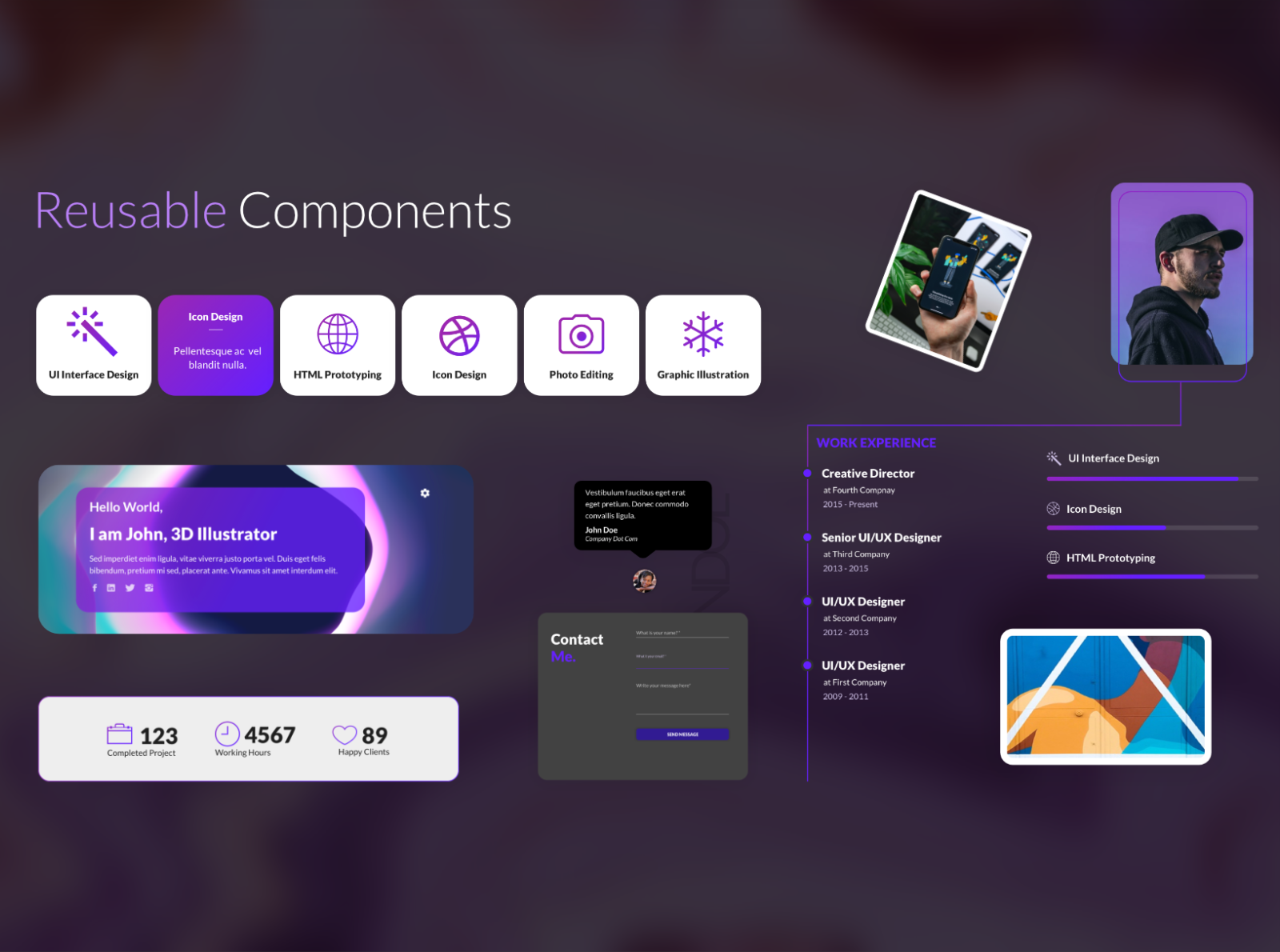 Portfolio Components by Ilham Meidi Brata on Dribbble