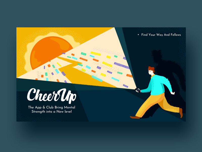 Cheer Up App Marketing Illustration by Yidan Xie 🦄 on Dribbble