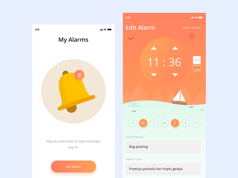 Alarm App by Badri Joshi😎 on Dribbble