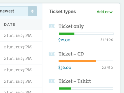 Tickets types by Max Wheeler on Dribbble