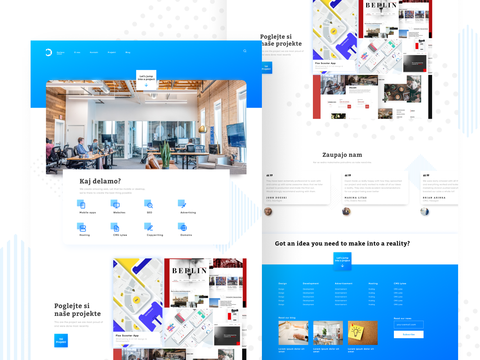 Landing page exploration by Bor Kolar on Dribbble