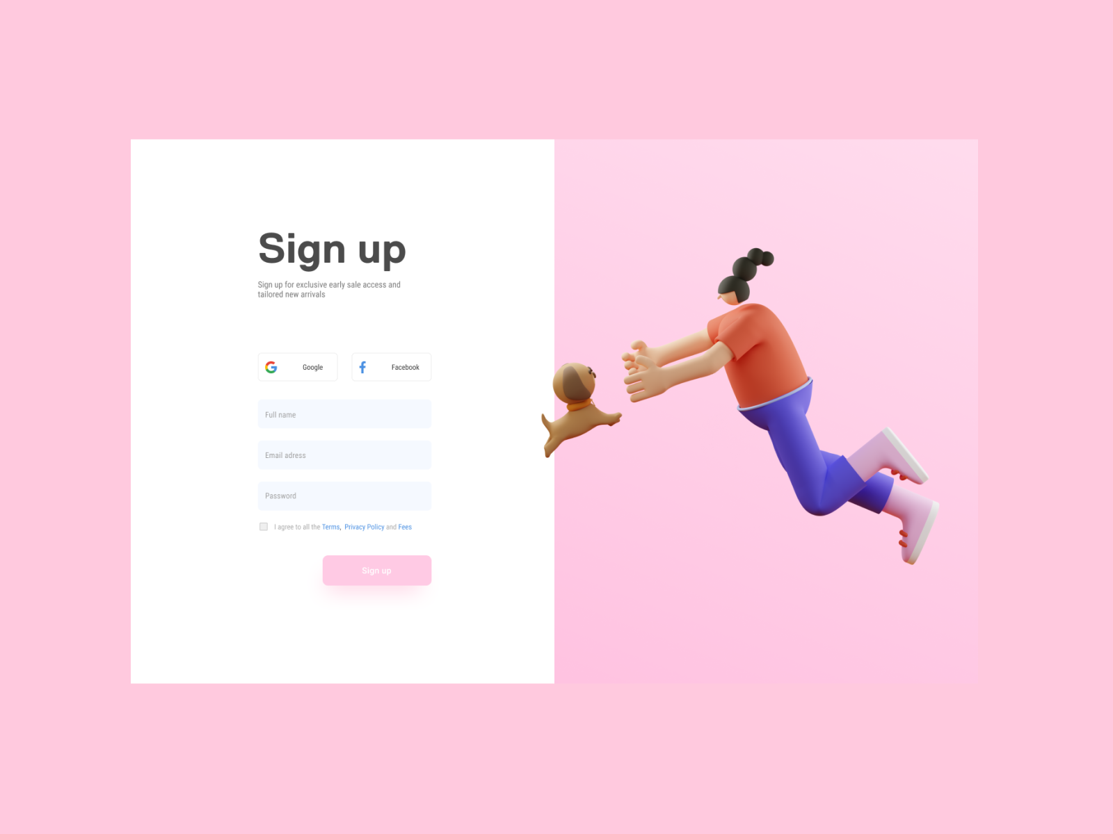 Sign up page by Artem Polar on Dribbble