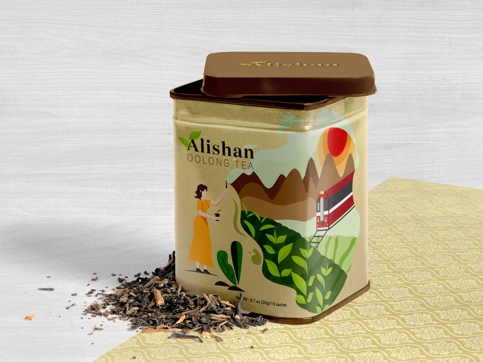 Alishan oolong tea packaging by Thao Van on Dribbble