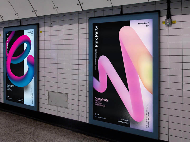 Pink Party Posters v2 by Casey Kennedy on Dribbble