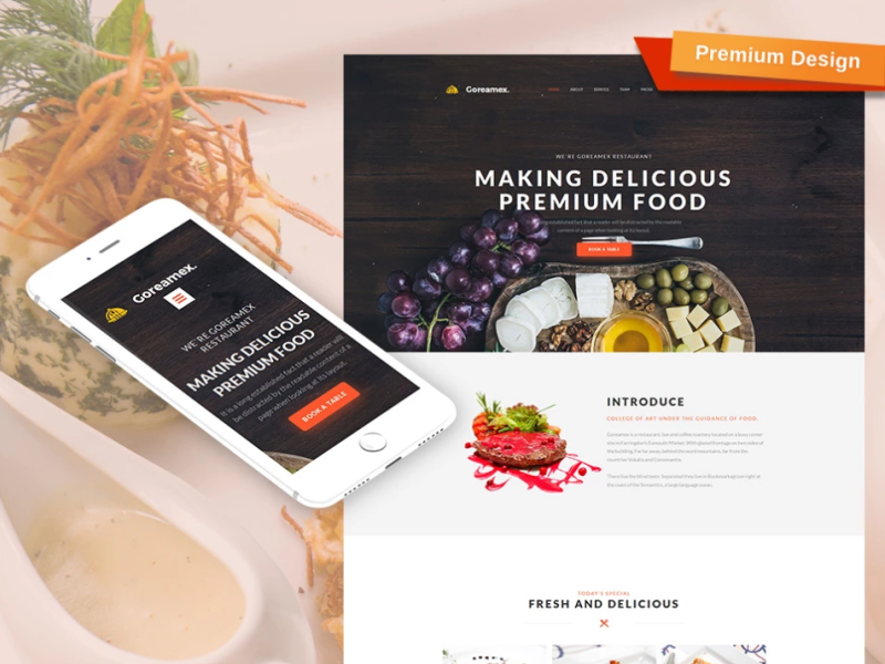 European Restaurant Premium Website Design by MotoCMS on Dribbble
