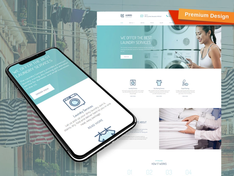 Landry And Dry Cleaning Website Template By MotoCMS On Dribbble