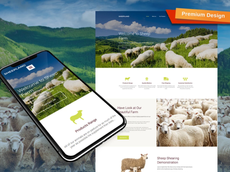 Sheep Farm Website Template by MotoCMS on Dribbble