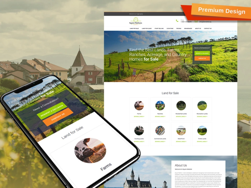 Land Broker Website Design for Land for Sale Website by MotoCMS on Dribbble