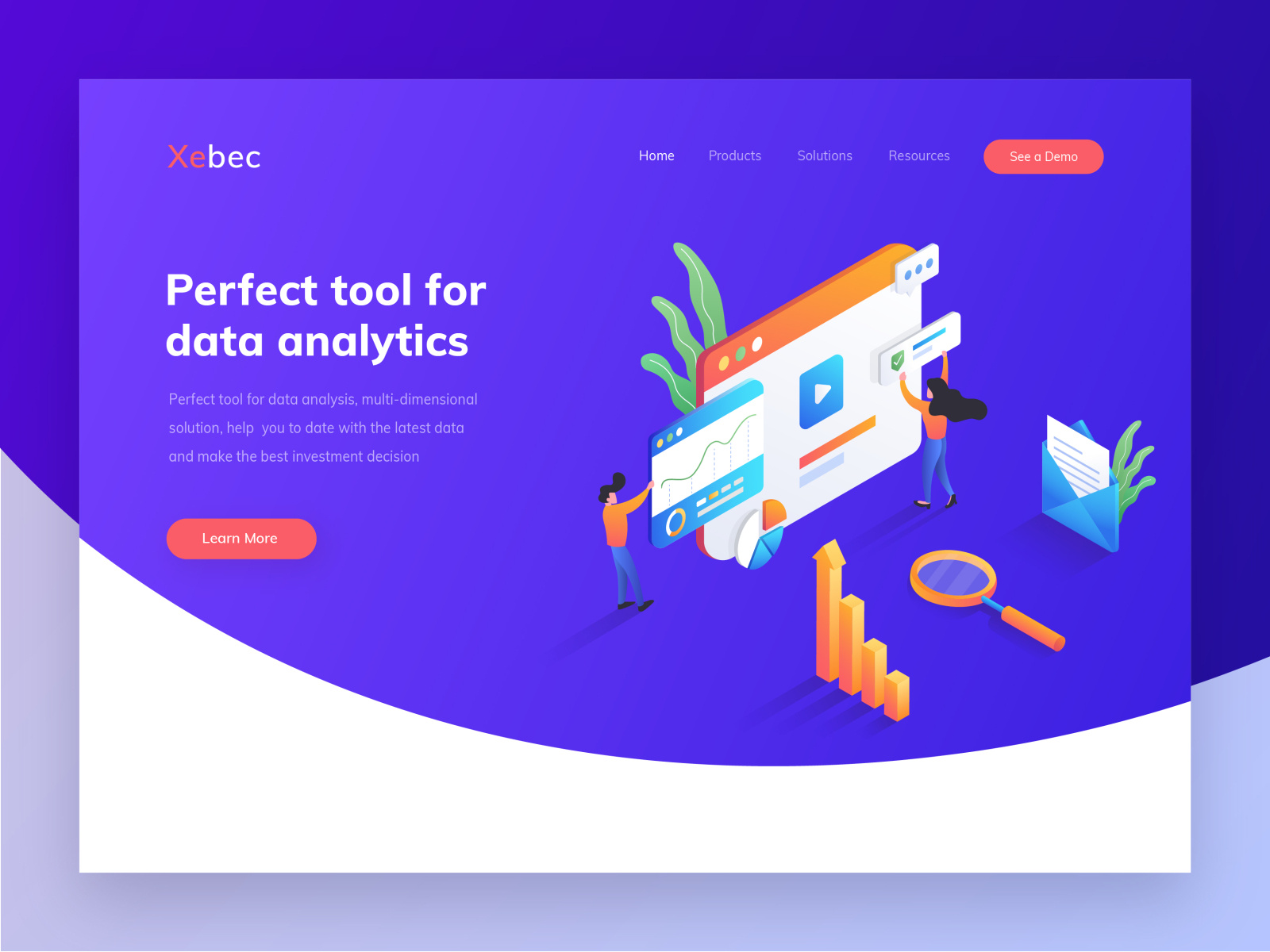 Xebec - Header illustration for data analytics website by Panji ...