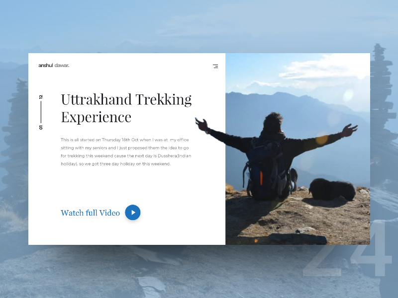 UI Challenge Day 24 - My Trekking Trip by Anshul Dawar on Dribbble