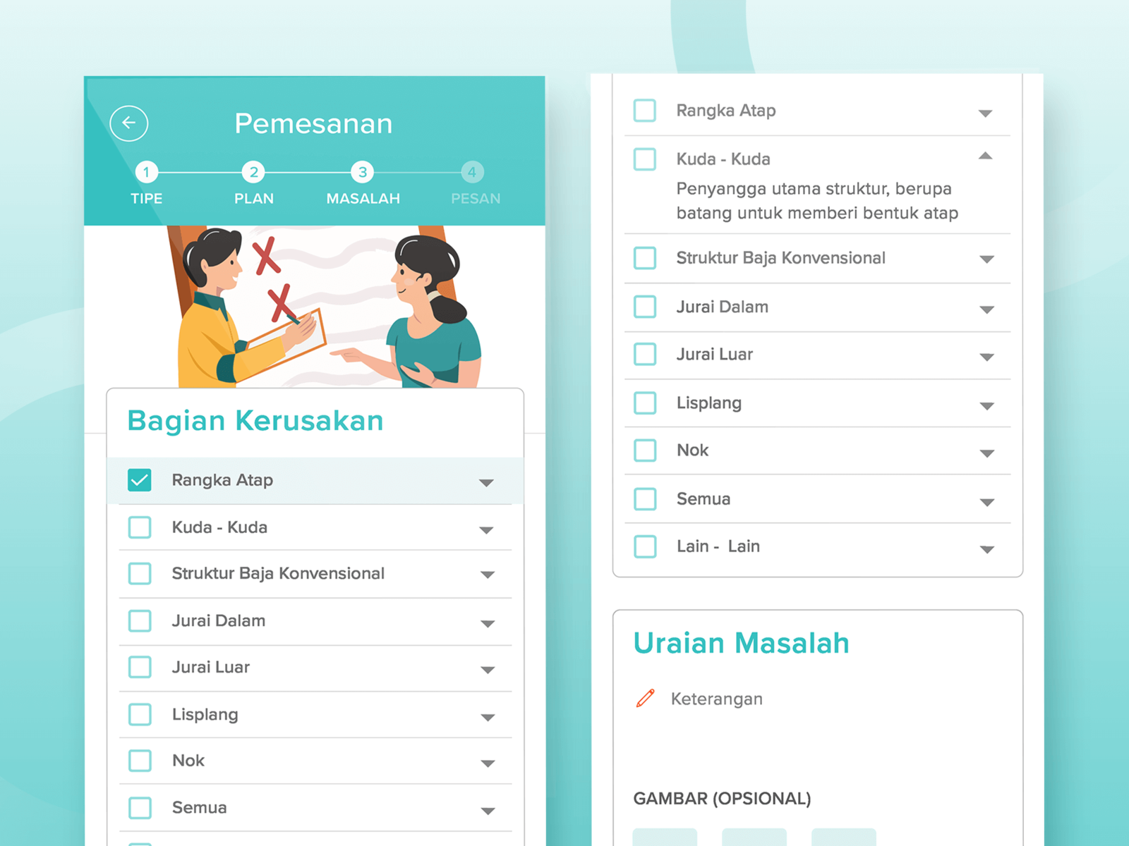 Expandable Problem Checklist by Adeline Atmadja on Dribbble