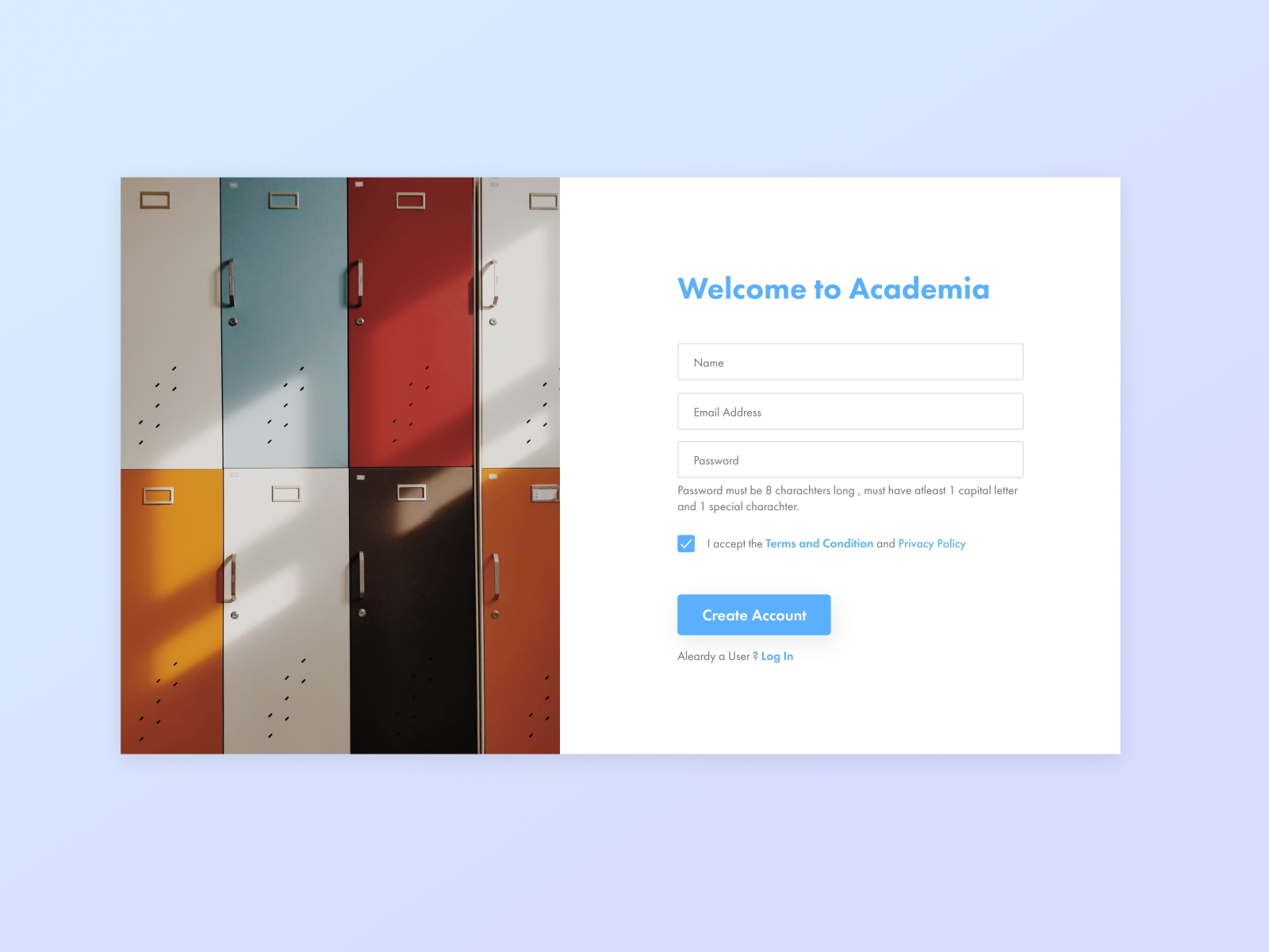 Sign Up Page by Vanshika Kumar on Dribbble