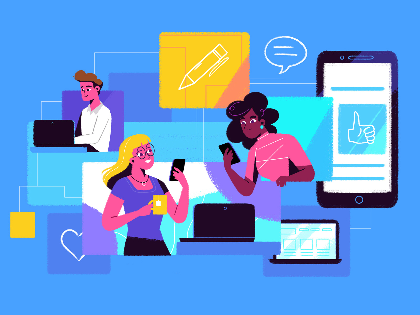 Remote work by Ewa Geruzel on Dribbble