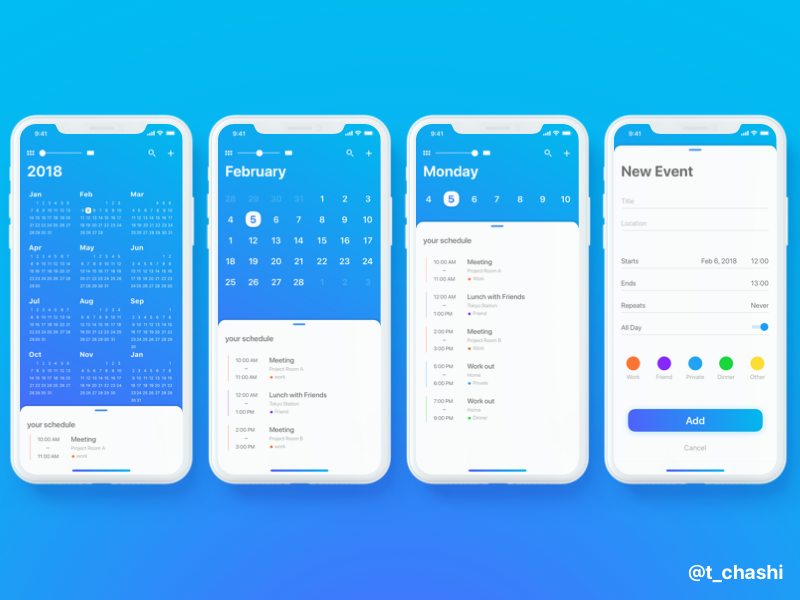 Schedule by chashi on Dribbble