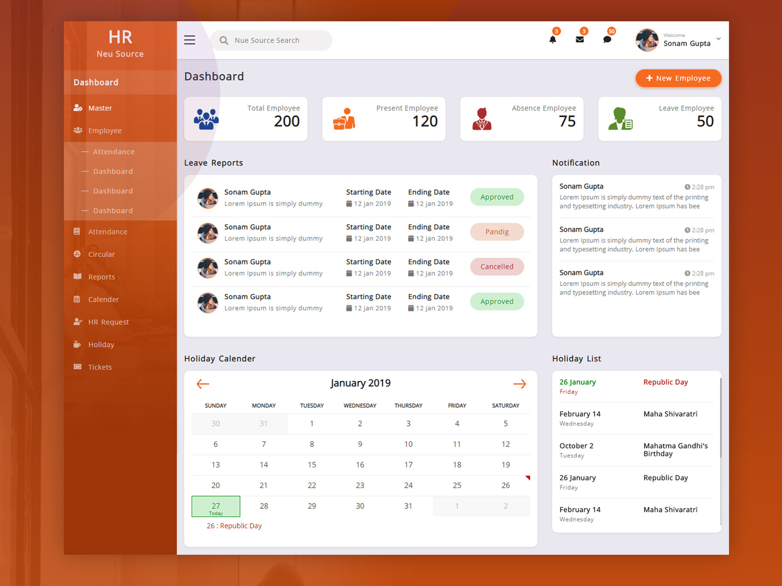 HR Dashboard Design by Anees Saifi on Dribbble