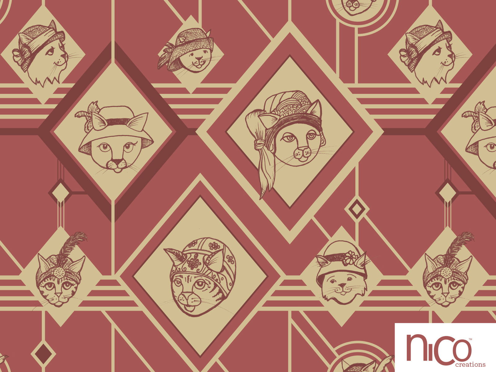 1920s Flapper Cats Love to Wear Hats by Nicolet Laursen on Dribbble