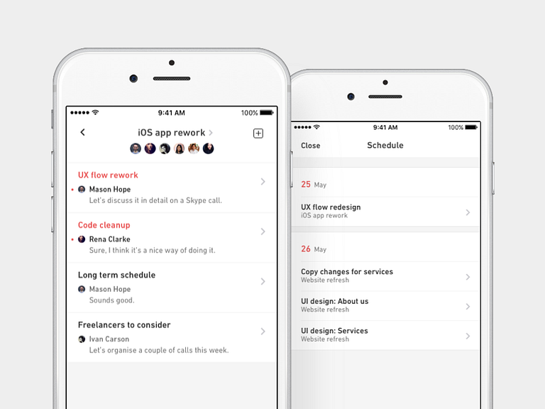 Project management schedule and project view by Ivan Bjelajac for Bien ...