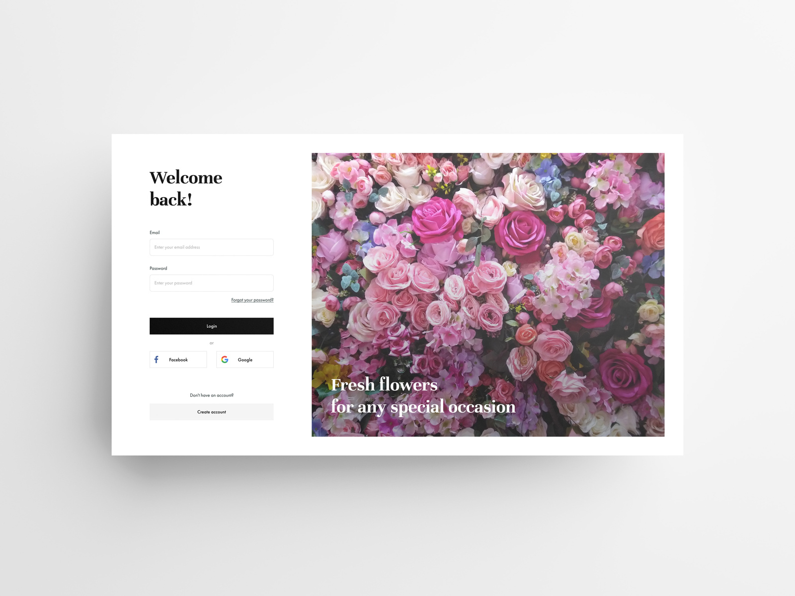 Minimal login form by Denitsa Dimitrova on Dribbble