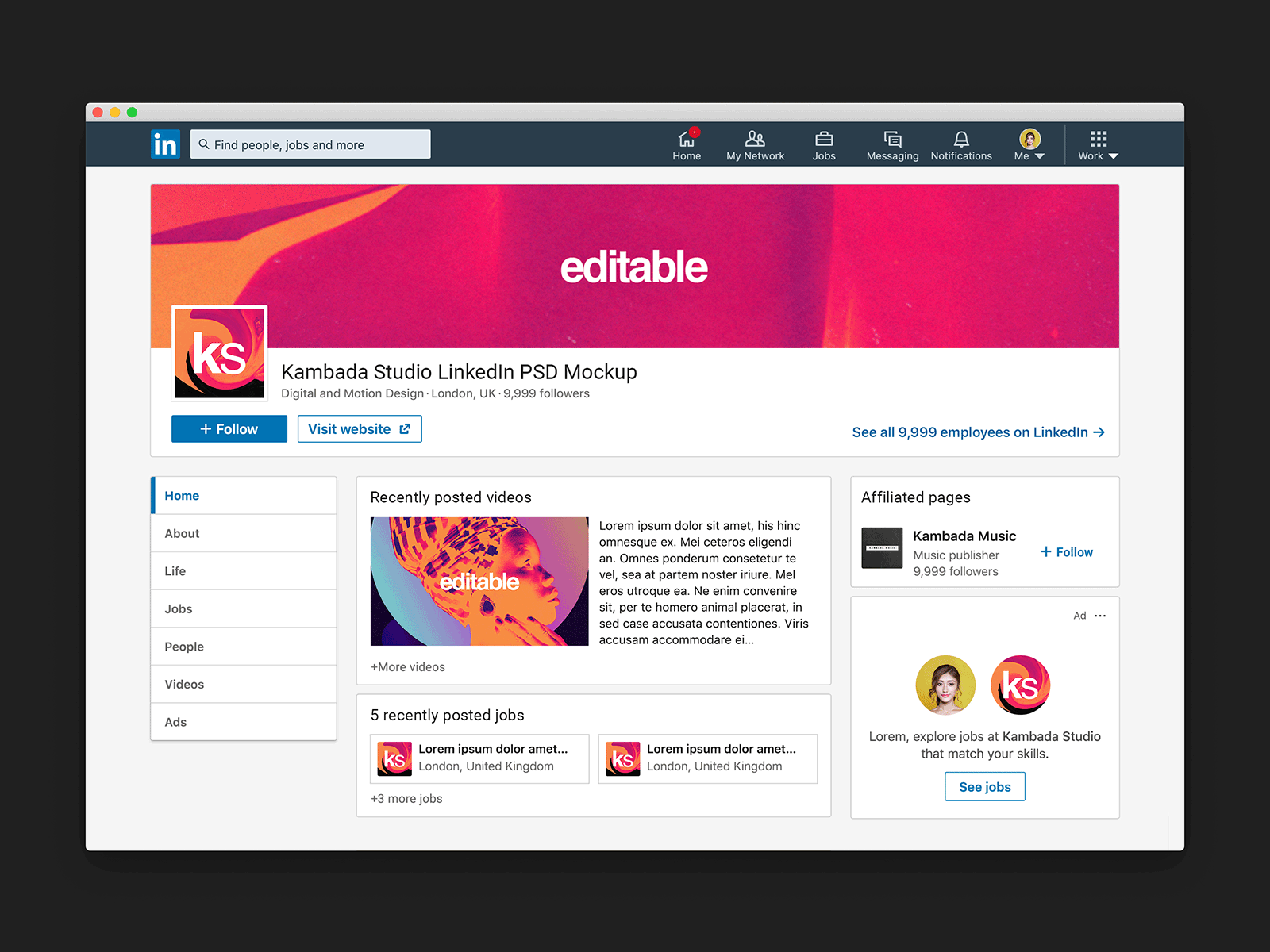 LinkedIn Profile Mockup (Free PSD file) by Gil Peres on Dribbble