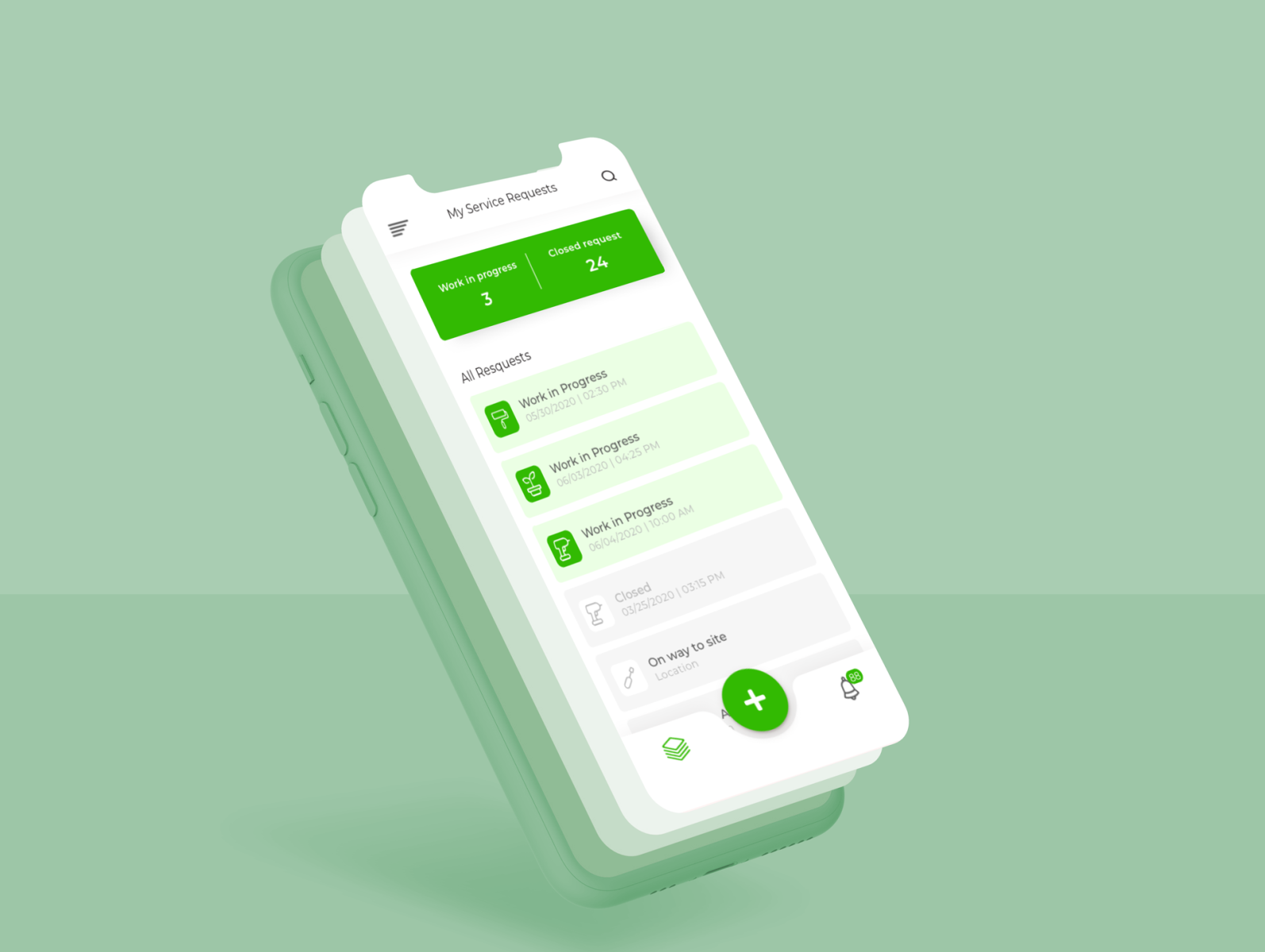 Service request app by Giovana Ansoain on Dribbble