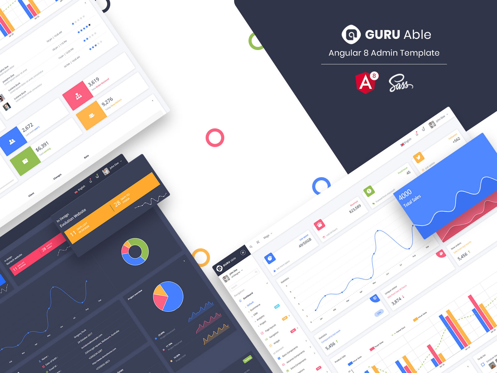 Guru Able Angular 8 Admin Template by codedthemes on Dribbble