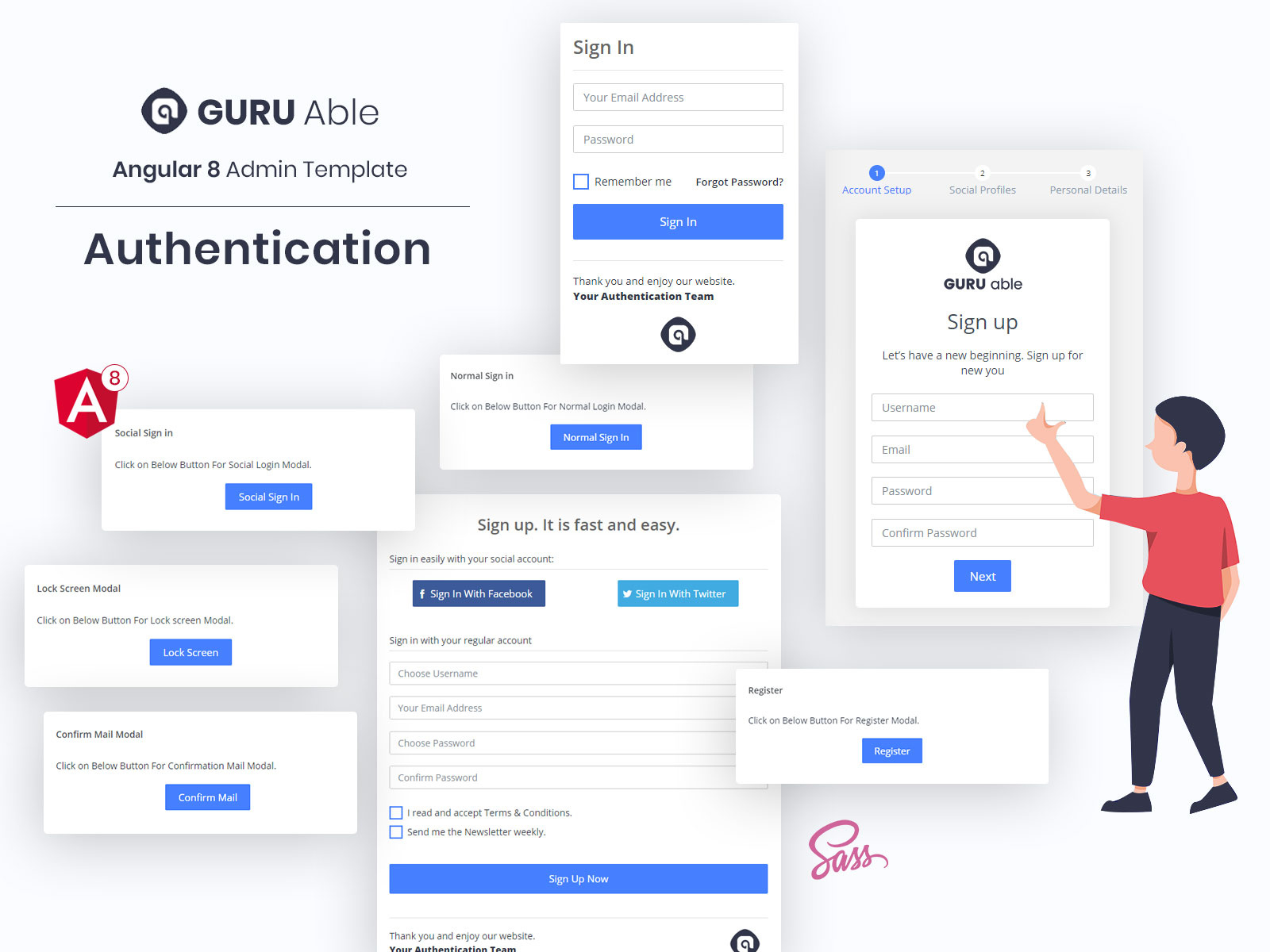 Authentication - Guru able admin template by codedthemes on Dribbble