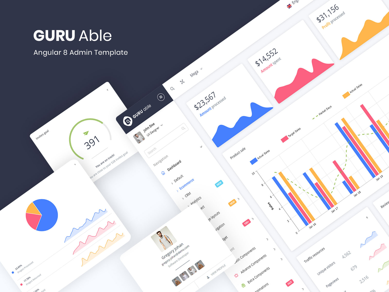 Guru Able Angular 8 Admin Template by codedthemes on Dribbble Guru Able Angular 8 Admin Template by codedthemes on Dribbble