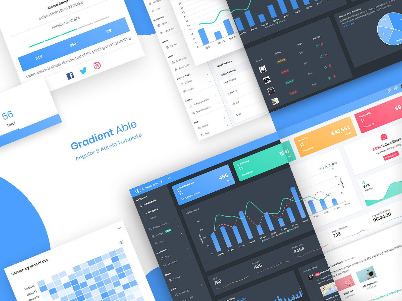 Gradient Able Angular 8 Admin Template By Codedthemes On Dribbble 5320