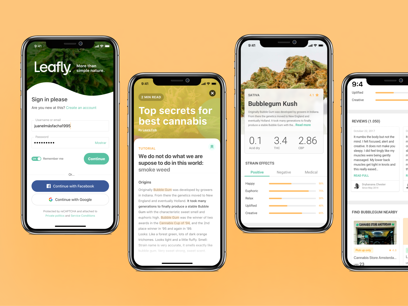 Leafly UI by Juan Cruz Verón on Dribbble