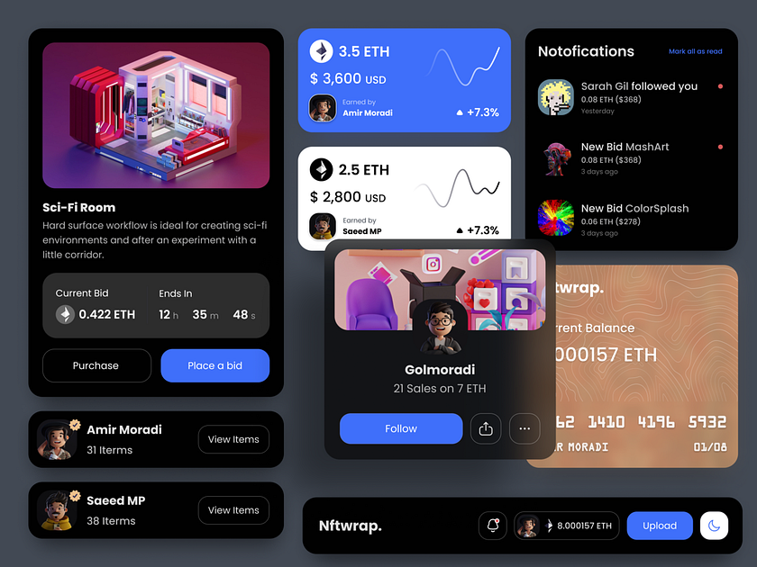 NFT - Component Dark Mode by Amir Moradi on Dribbble