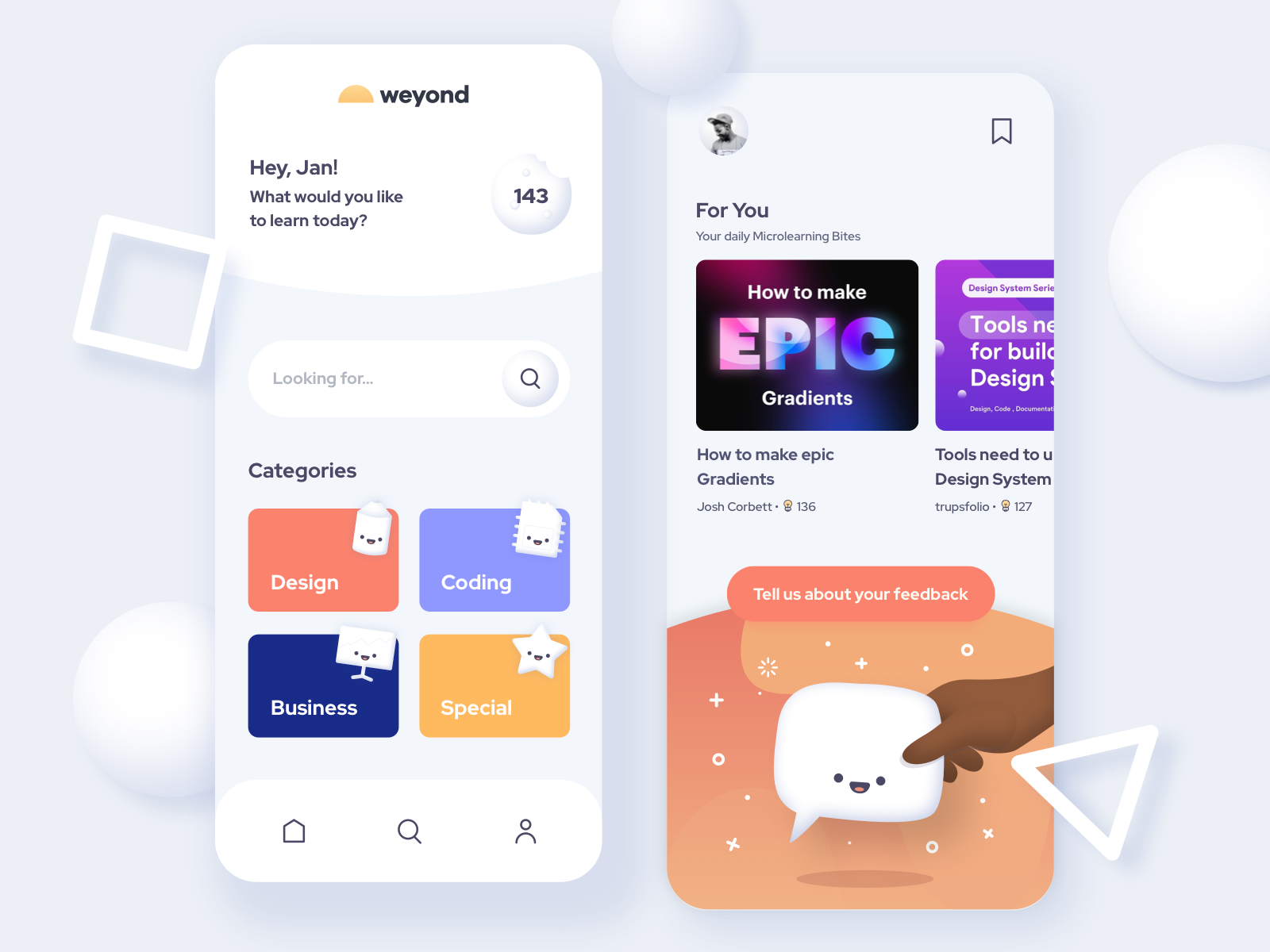 Weyond Microlearning App by Jomo on Dribbble