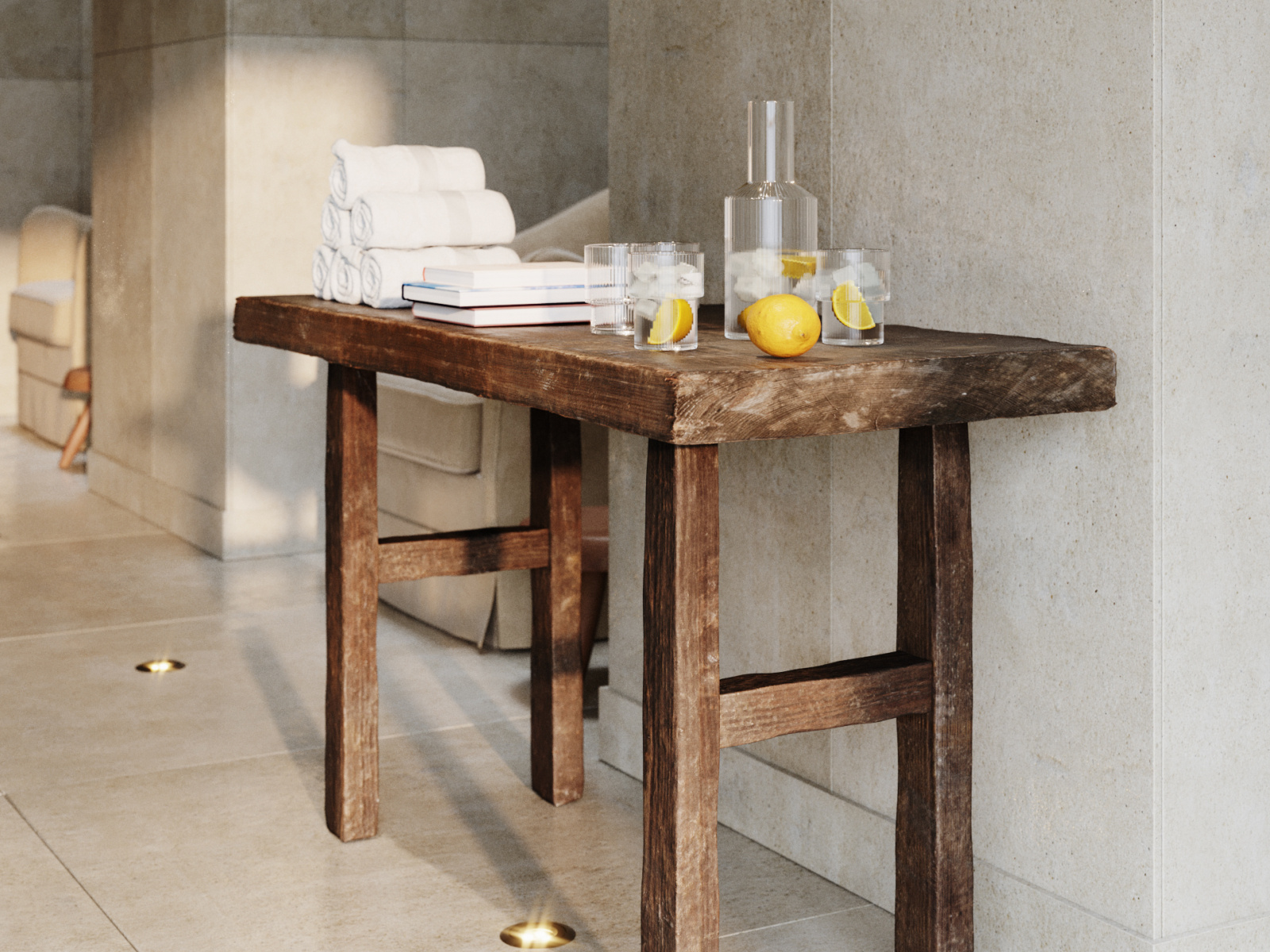 Table in pool room by Suburbia Studio on Dribbble