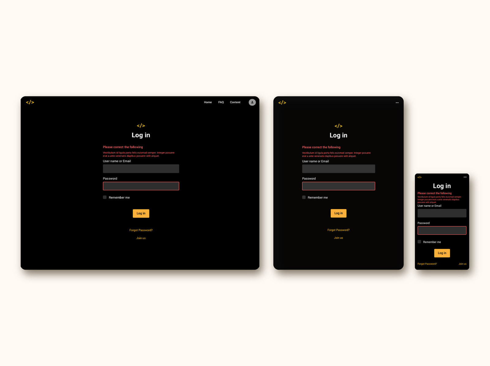 login error page for FrontEnd30 website / UI design by nana on Dribbble