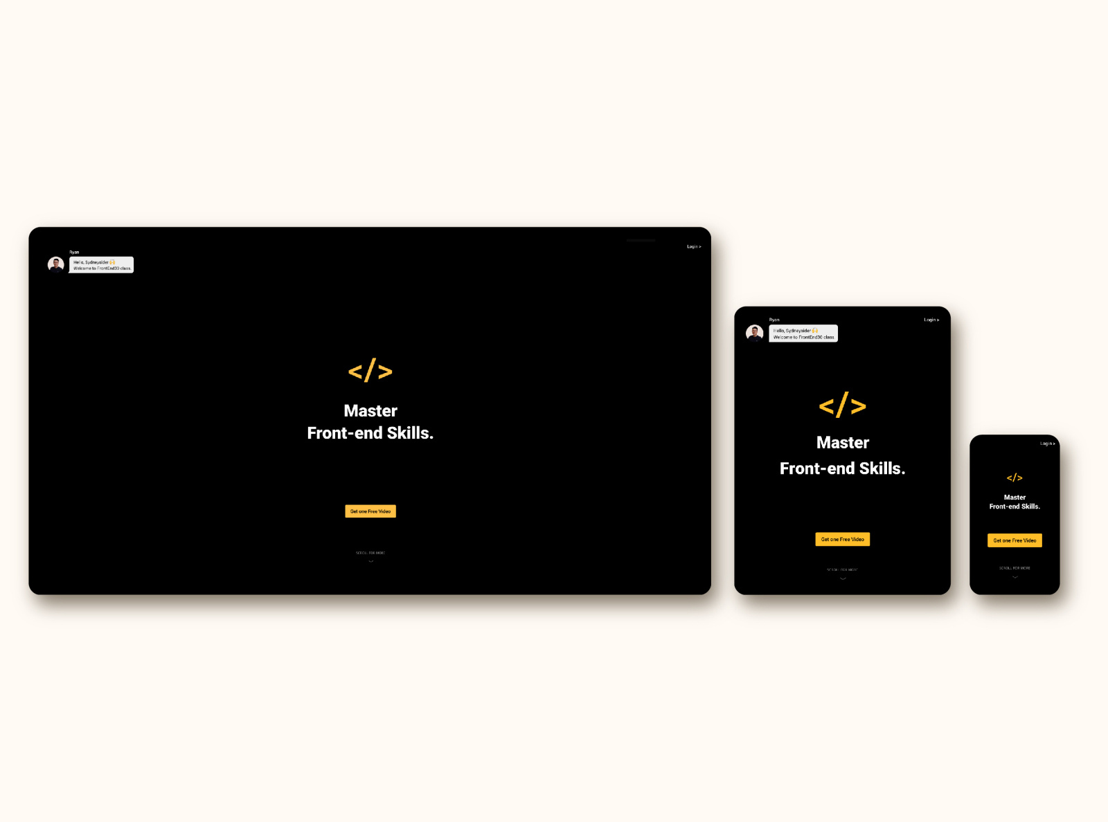 Intro page for FrontEnd30 website / UI design by nana on Dribbble