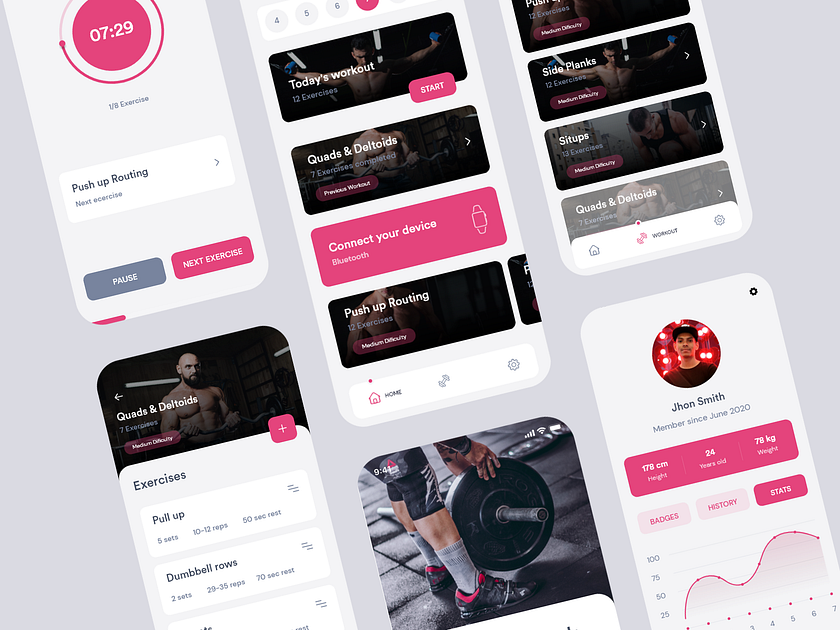 Fitness Workout App Ui Kit By Sabbir Resimpl On Dribbble