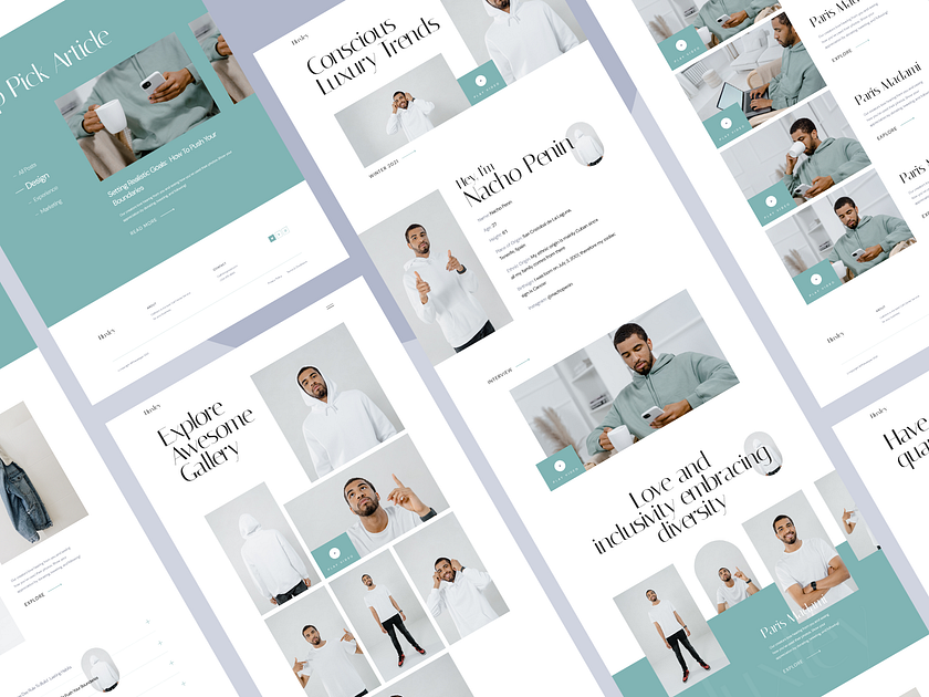 Huxly - Male Model Portfolio Template by SabbirMc for WPDeveloper on Dribbble