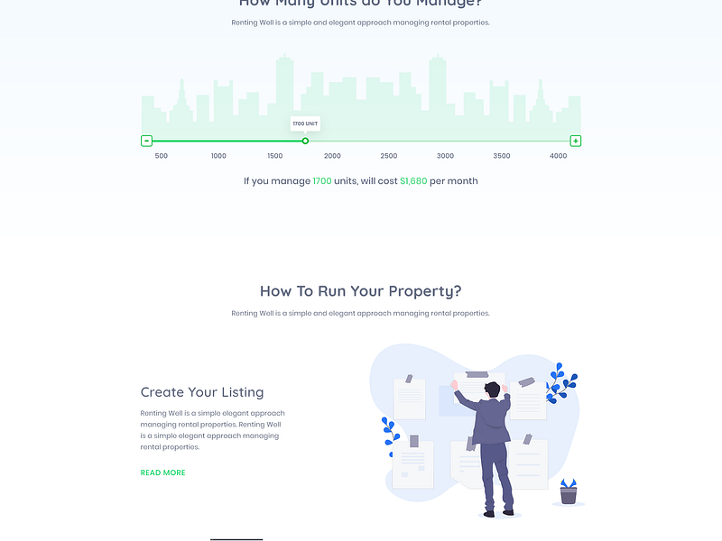 Landing Page : Rent Management Software by SabbirMc on Dribbble
