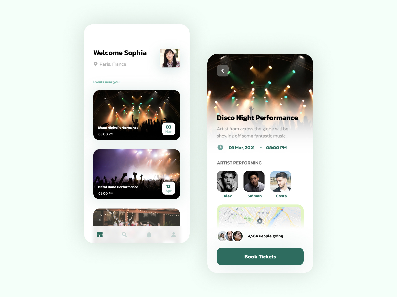 Event Booking UI Concept by Saksham Sinha on Dribbble