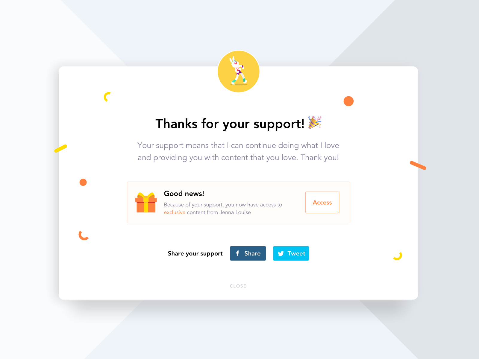 Thank you modal by Joe Sunny on Dribbble