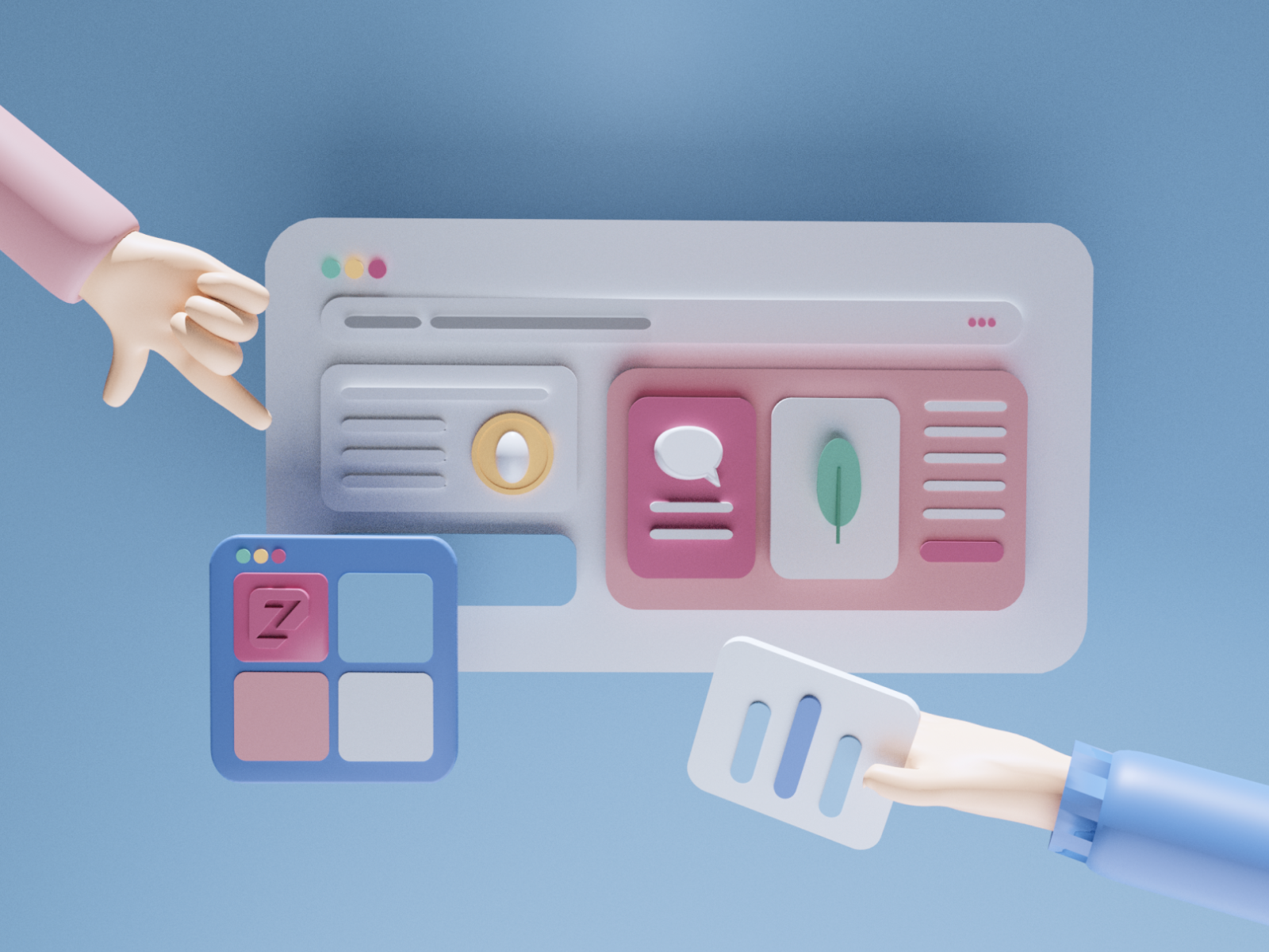 Building the UI - 3D Illustration by Susanna Nevalainen on Dribbble