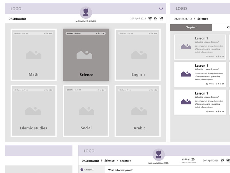 Learning Portal Wireframe by Mohammed Asifuddin on Dribbble