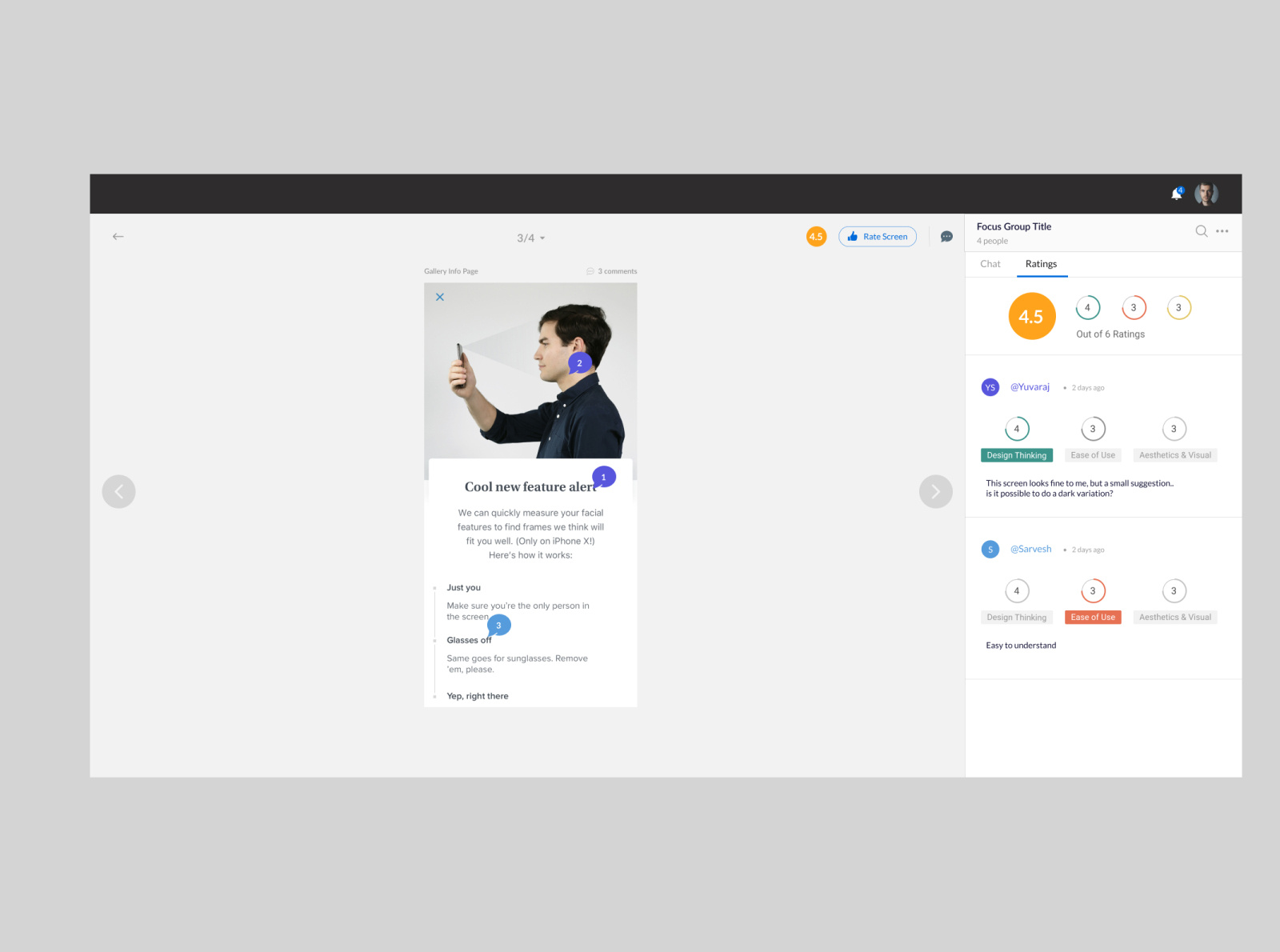 Ratings by UX Panda on Dribbble