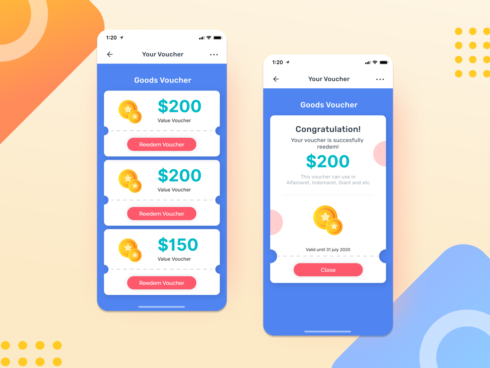 #Exploration | Voucher app flow by Aan Ragil Julianko on Dribbble