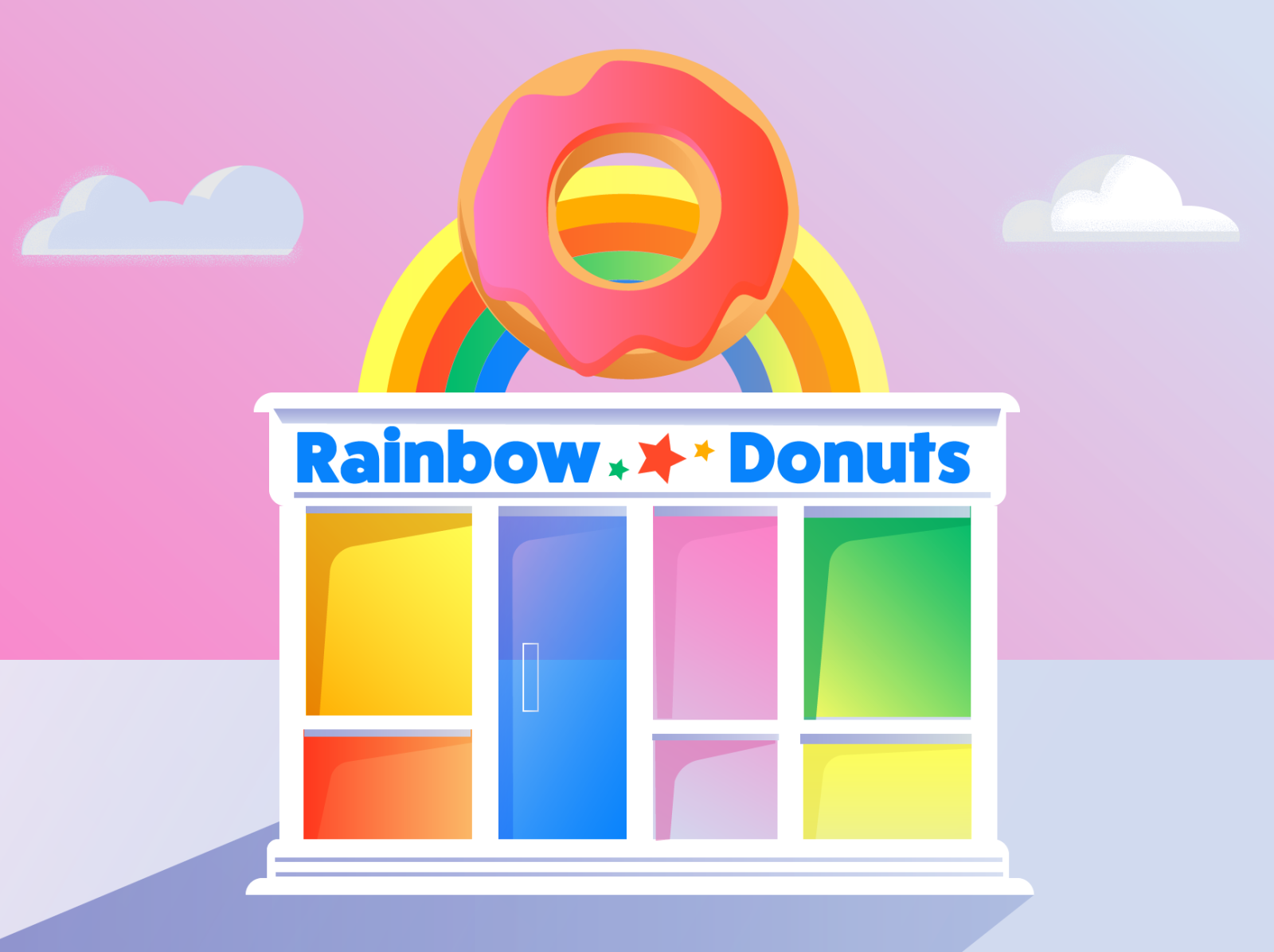 Rainbow Donuts (with Gradients) by Richard Mullins on Dribbble