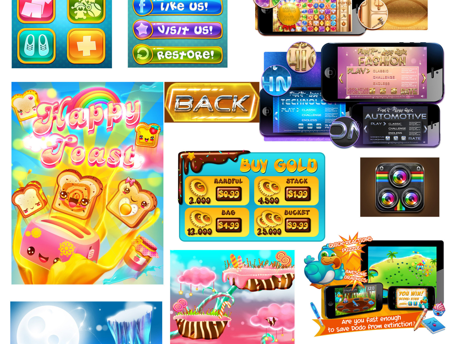 Mobile game designs by Seiorai on Dribbble
